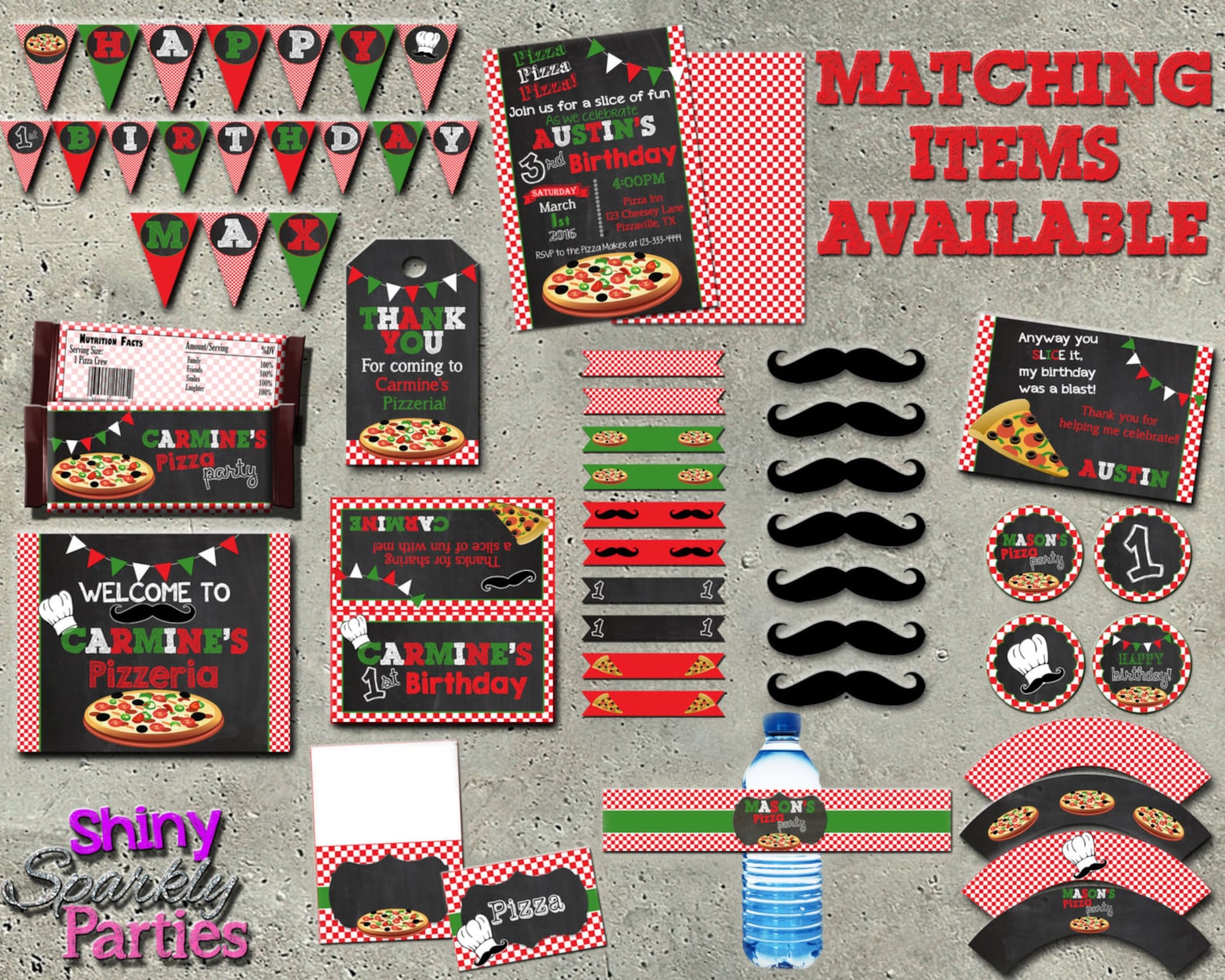 Pizza Party Printable Sign, Pizza Birthday Welcome Sign, Chalkboard ...