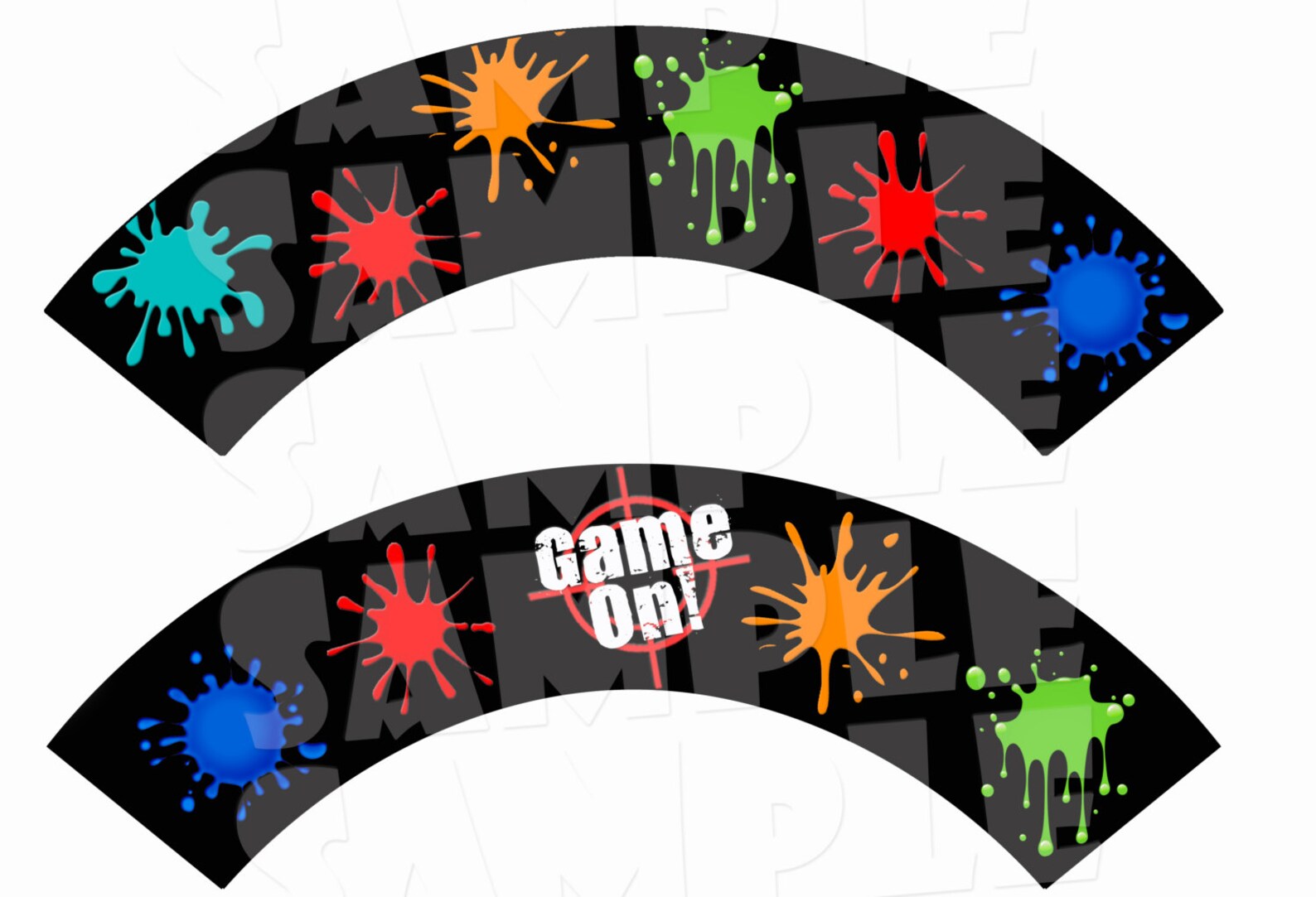 PAINTBALL CUPCAKE TOPPERS and Cupcake Wrappers Paintball - Etsy