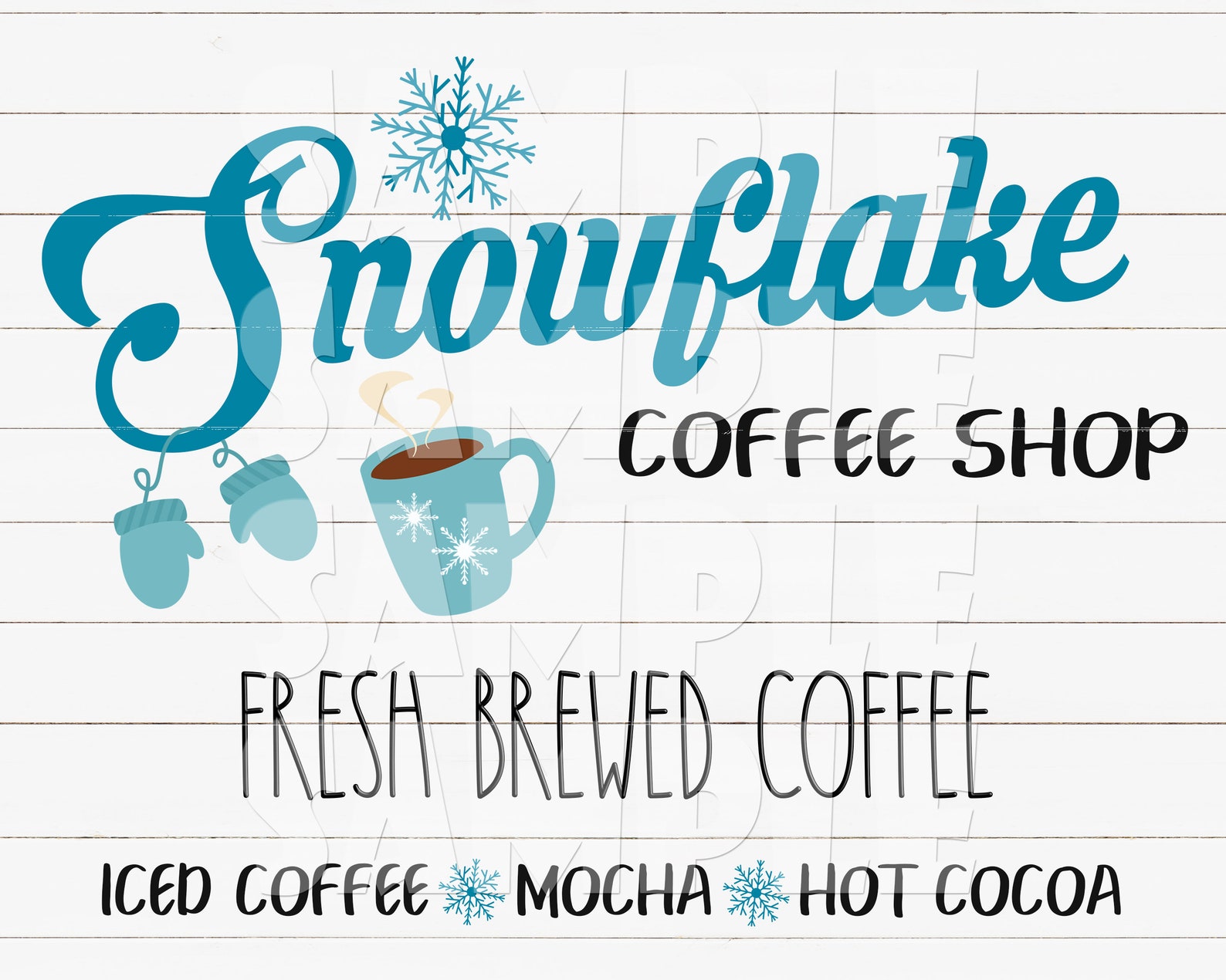 SNOWFLAKE COFFEE SHOP Winter Coffee Decor Winter Decor - Etsy