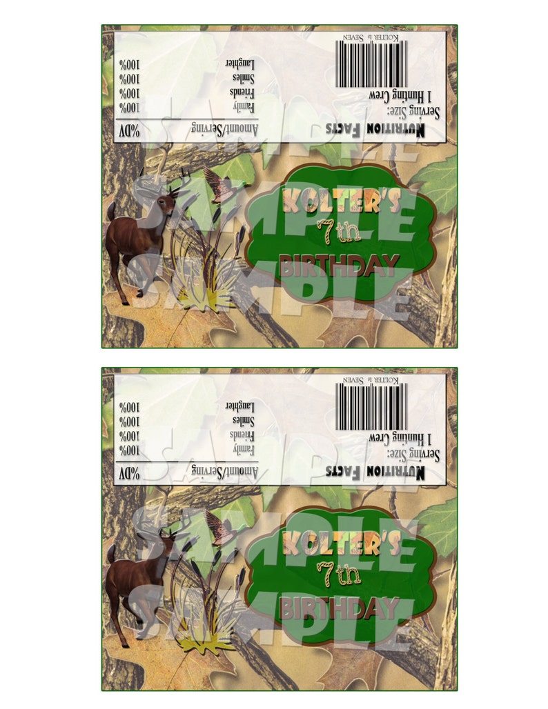 HUNTING CANDY WRAPPERS Hunting Birthday Party Favors Camo - Etsy