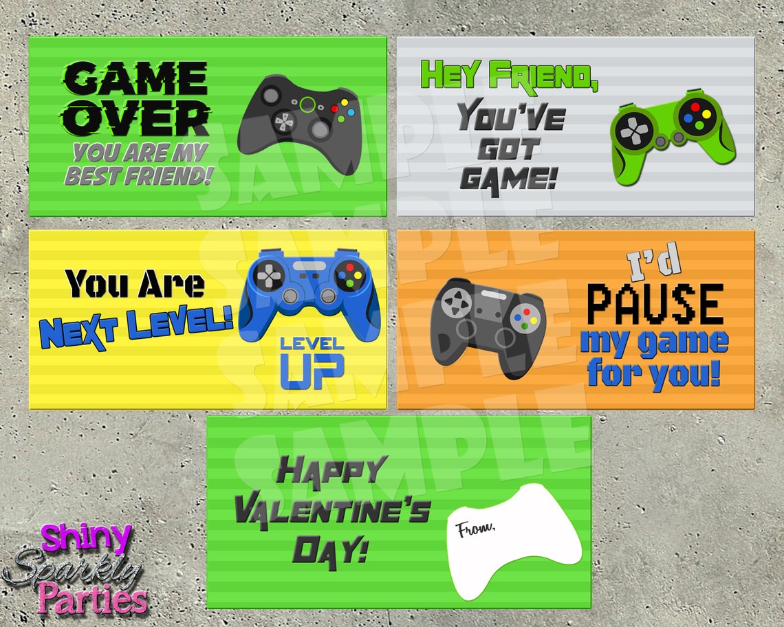 GAMING Treat Bag TOPPERS Valentine Bag Toppers Classroom | Etsy