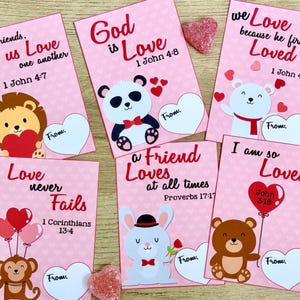 BIBLE VERSE VALENTINES, Bible Scripture Valentine Cards, Classroom ...