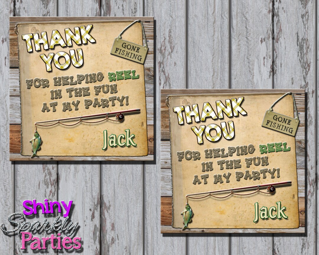 FISHING FAVOR TAGS - Fishing Party Favor Tags - Fishing Birthday Favor ...