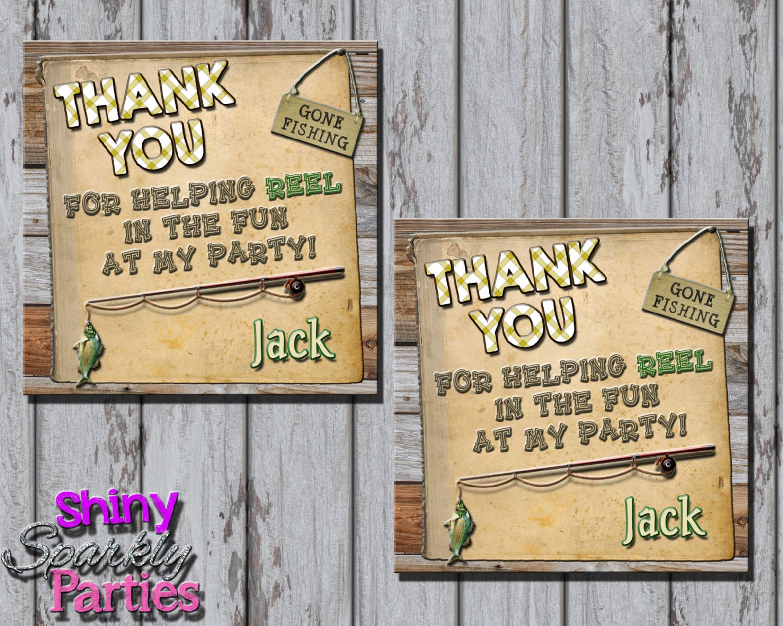 FISHING FAVOR TAGS - Fishing Party Favor Tags - Fishing Birthday Favor ...