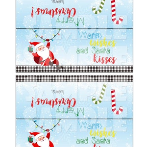 SANTA TREAT BAG Toppers, Christmas Treat Toppers, Christmas Favor Tags ...