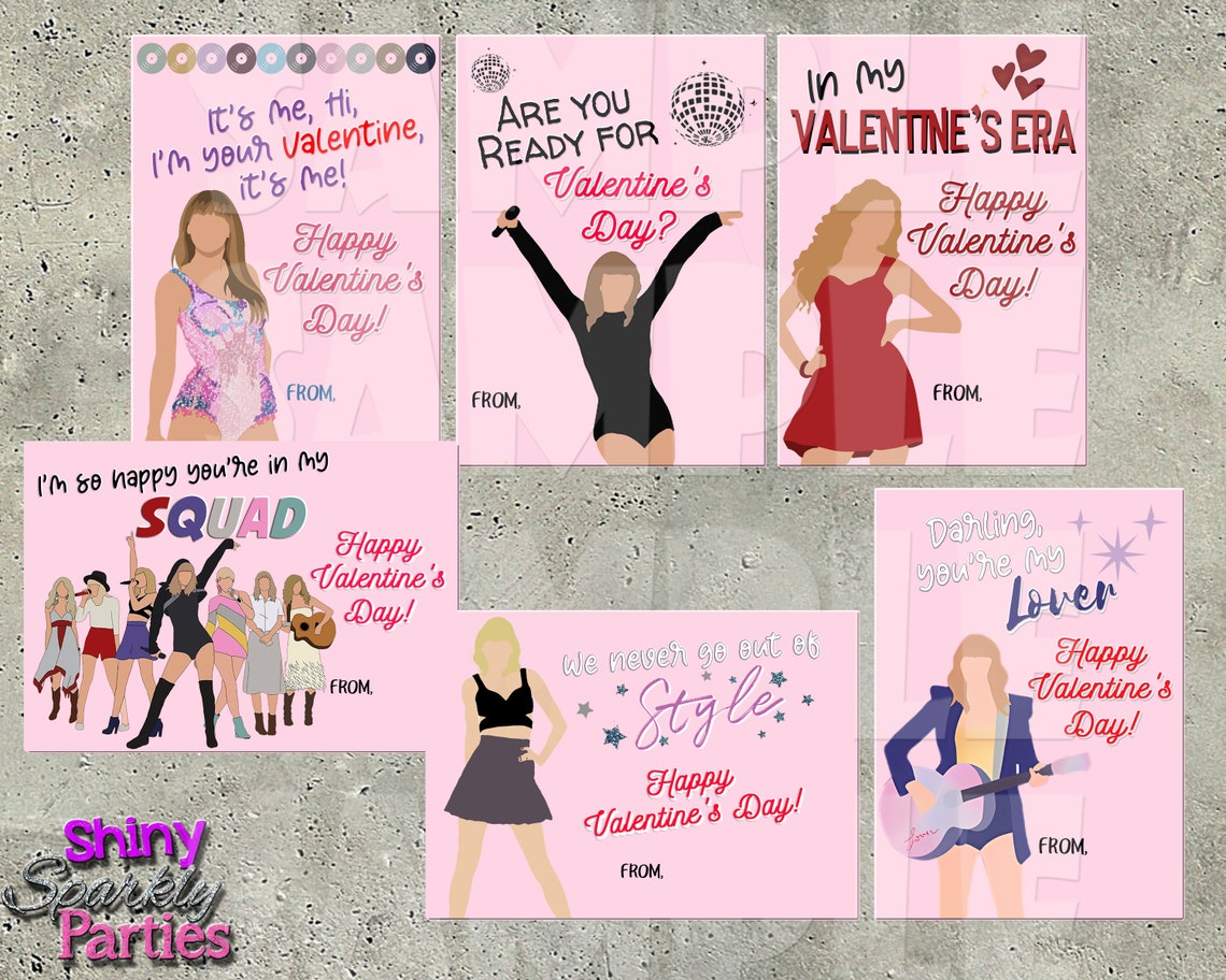 TAYLOR SWIFT VALENTINES, Swiftie Valentine Cards, Valentine's Day ...
