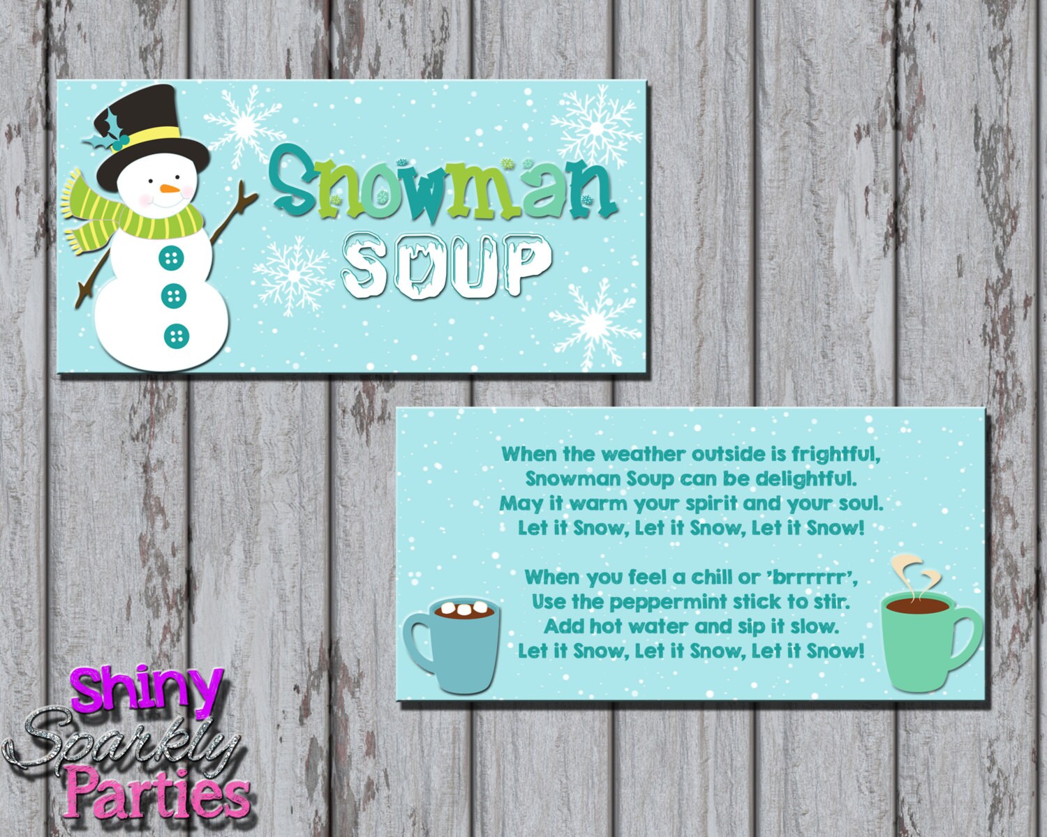 SNOWMAN SOUP Treat Bag TOPPERS Snowman Treat Bag Toppers - Etsy