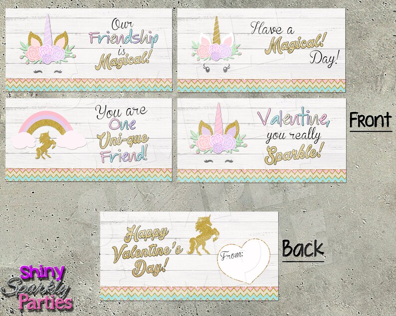 UNICORN Bag TOPPERS Valentine Bag Toppers Classroom - Etsy
