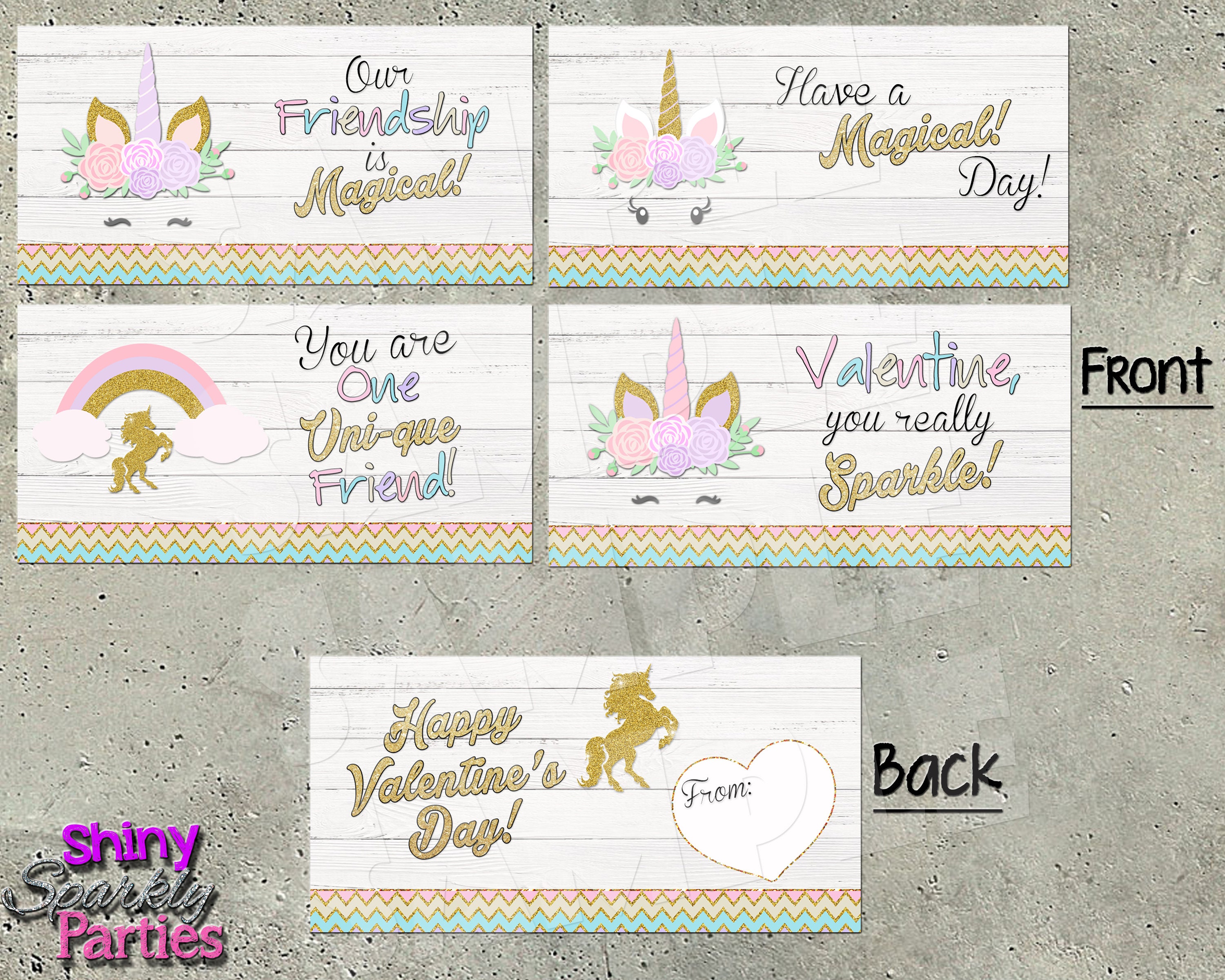 UNICORN Bag TOPPERS, Valentine Bag Toppers, Classroom Valentines, Kids ...