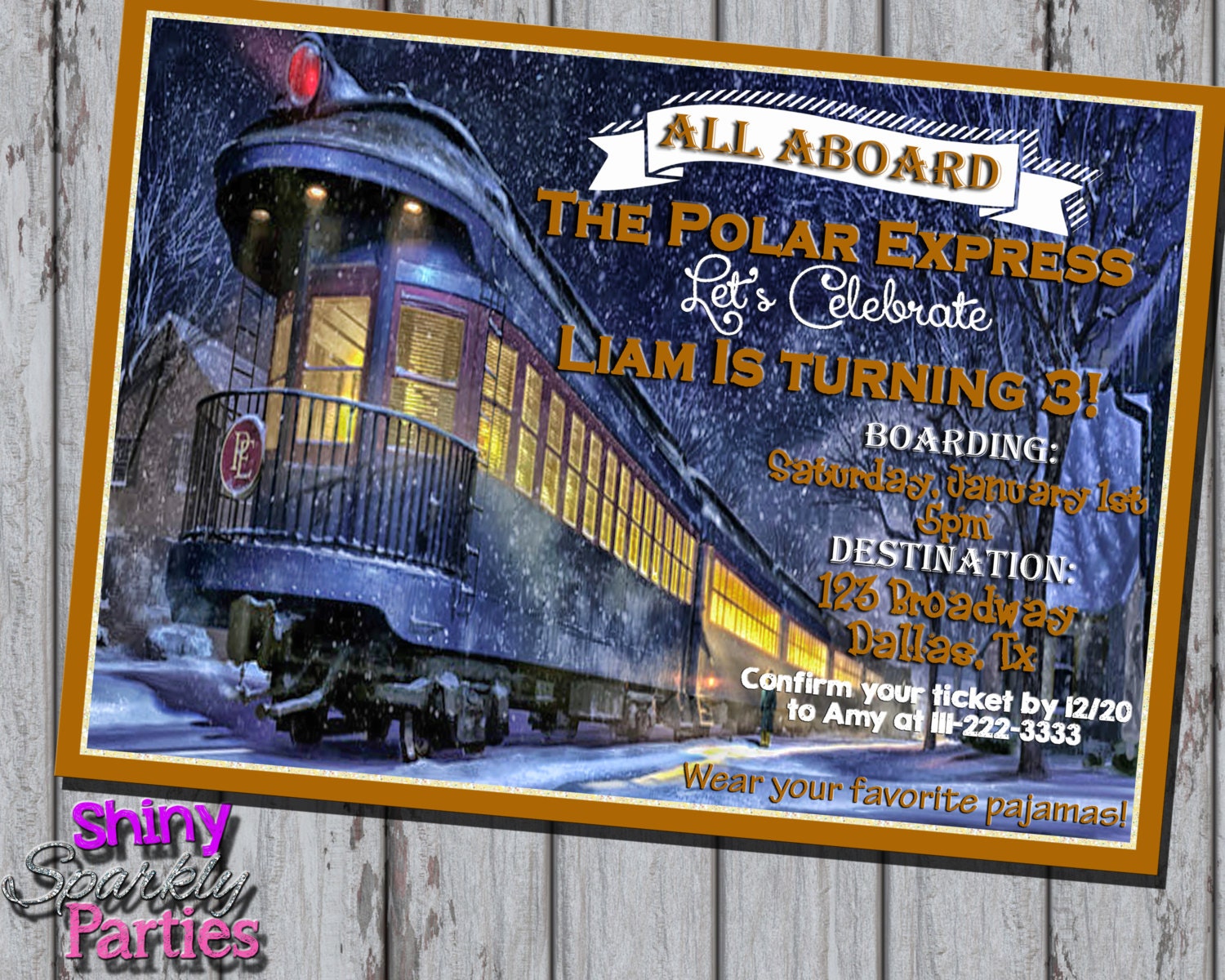 POLAR EXPRESS INVITATION Polar Express Birthday Invite | Etsy