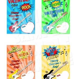 ROCKSTAR VALENTINES, Guitar Valentine Cards, Pop Rocks, Valentines for ...