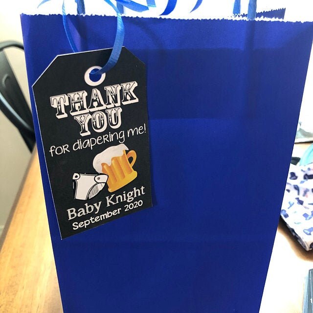 DIAPER PARTY FAVOR Tags - 'beer and Diaper Party Favor Tags' Coed Baby ...