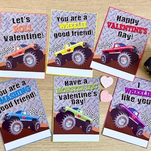 MONSTER TRUCK VALENTINES - Valentines for School - Valentine's Day ...