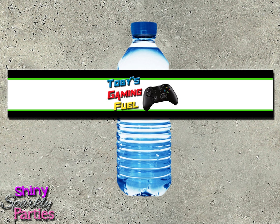 Printable GAMING WATER BOTTLE Labels - Video Game Water Bottle Labels ...