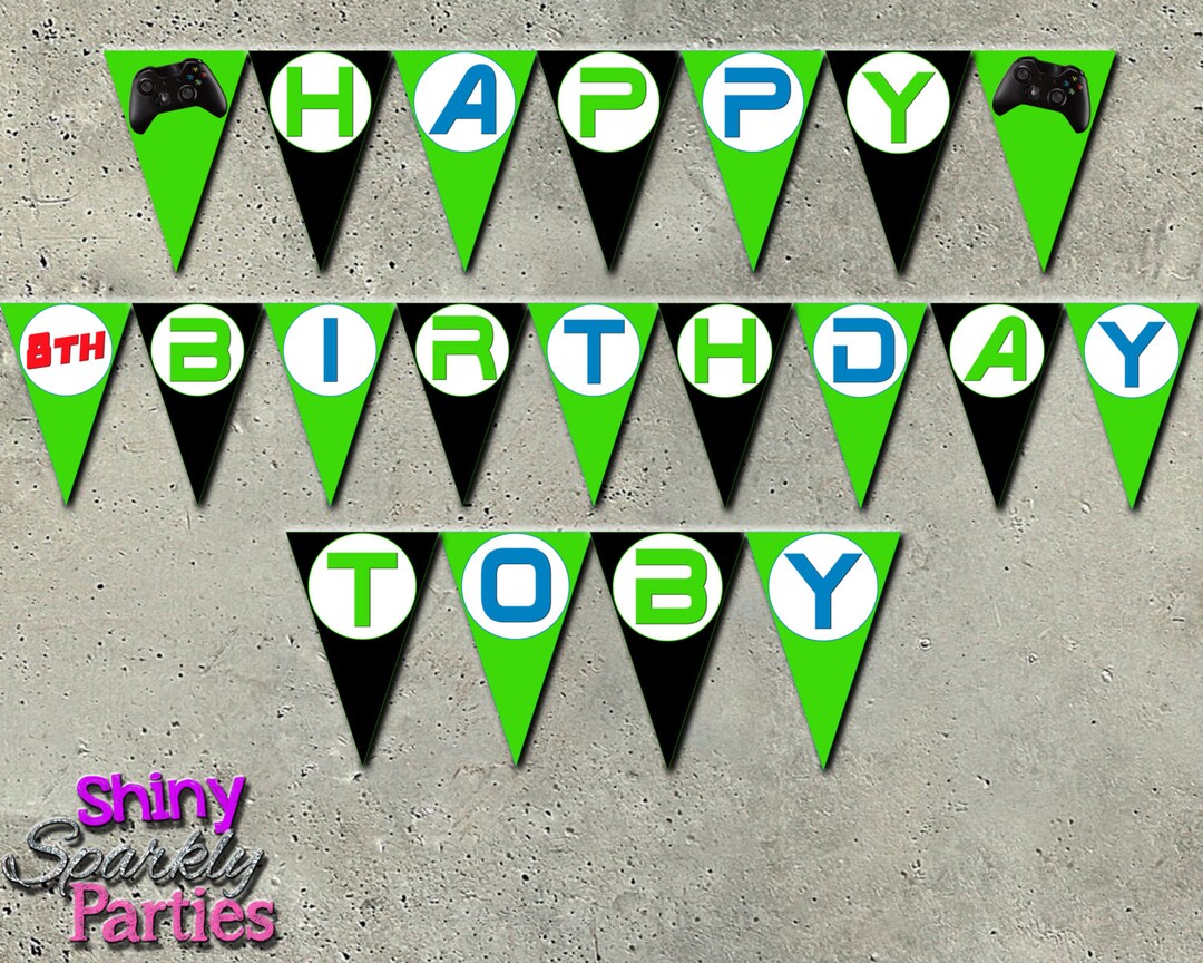 VIDEO GAMING PARTY Banner - Video Game Themed Pendant Banner - Gaming ...