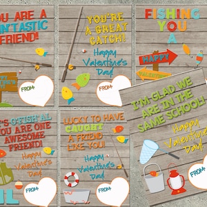 FISHING VALENTINES - Fishing Themed VALENTINE Cards - Fisherman - Boy's ...