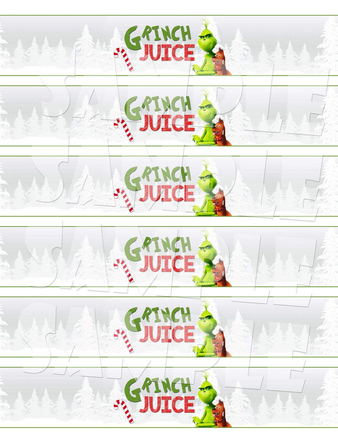 GRINCH WATER LABELS Grinch Party Christmas Party Water - Etsy