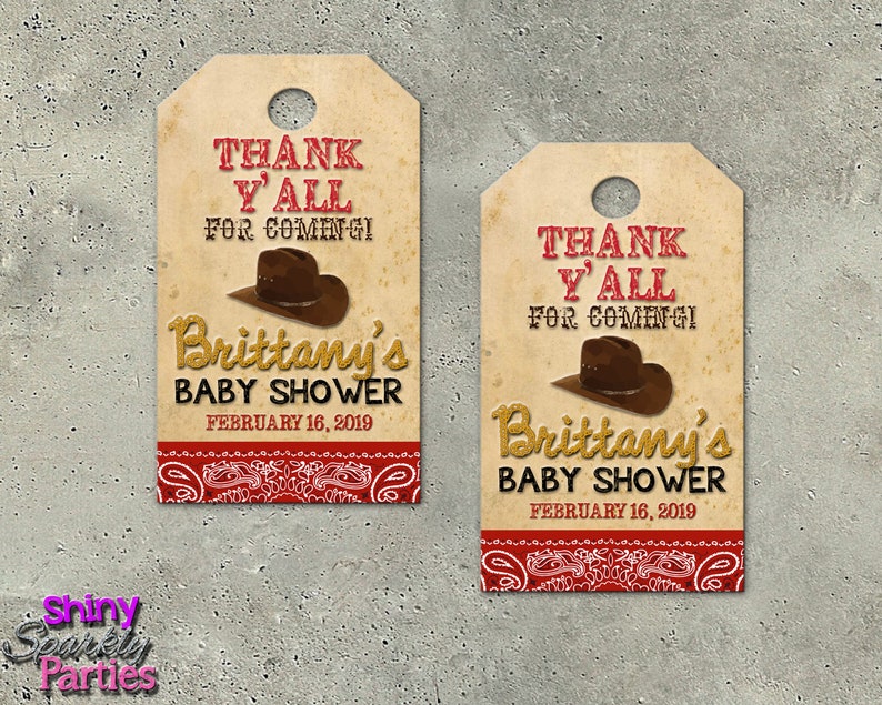 WESTERN FAVOR TAGS Cowboy Favor Tags Cowboy Hat Western - Etsy
