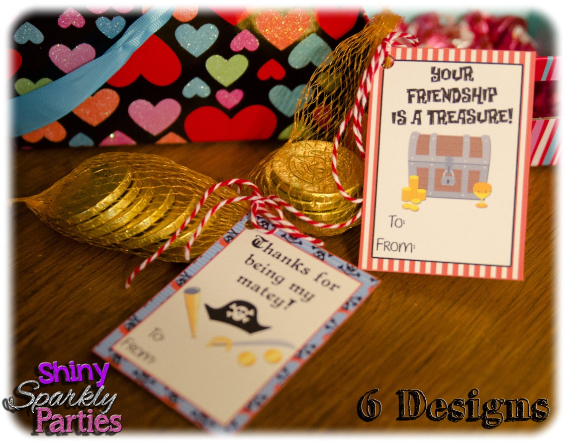 PIRATE VALENTINE CARDS Boy's Valentines Diy | Etsy