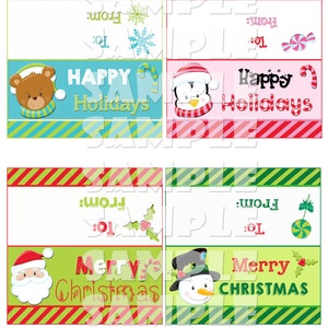 CHRISTMAS TREAT BAG Toppers, Christmas Gift Tags for Bags, Holiday ...
