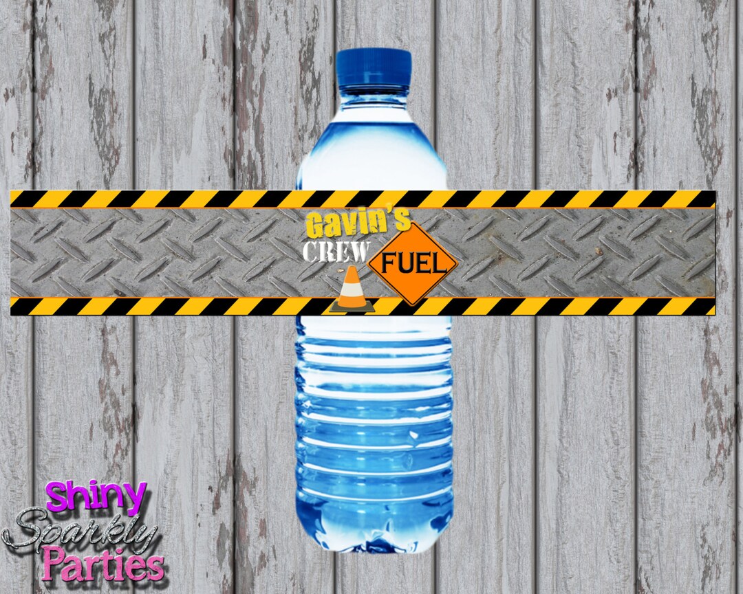 CONSTRUCTION WATER LABELS, Construction Birthday Party Decor, Little ...