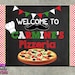 Pizza Party Printable Sign, Pizza Birthday Welcome Sign, Chalkboard ...