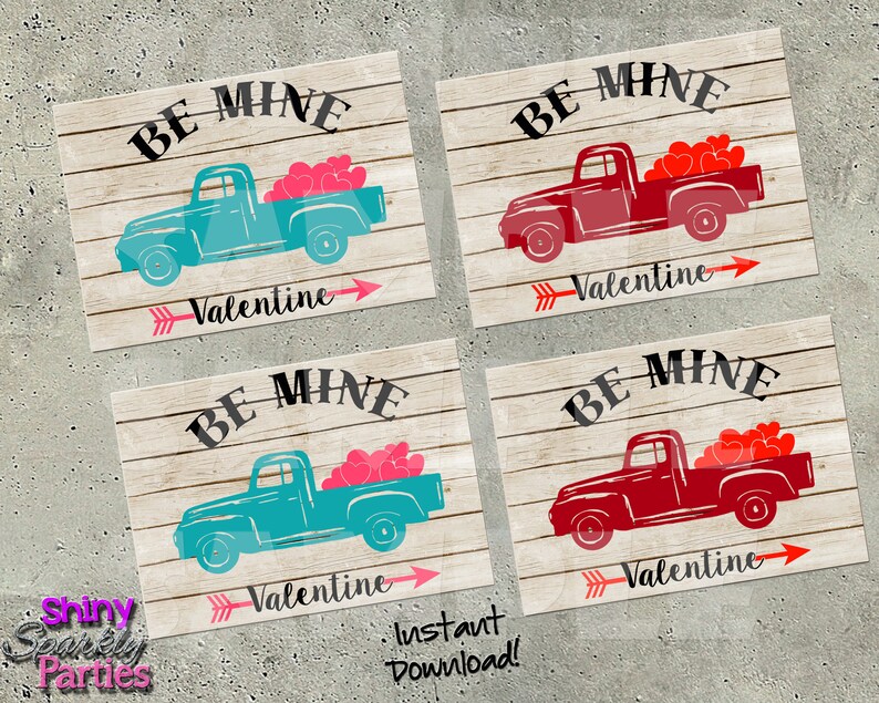 VALENTINE TRUCK CARDS Truck Valentines Valentines for the - Etsy