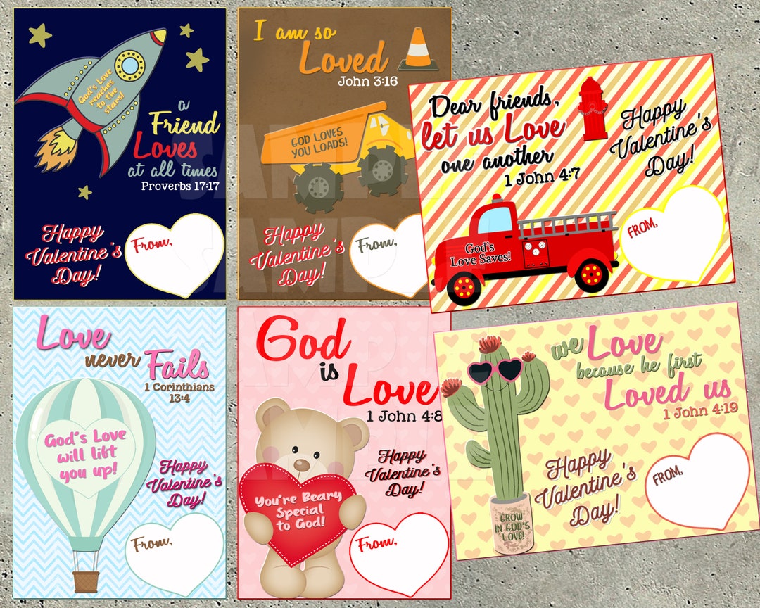 BIBLE VERSE VALENTINES, Bible Scripture Cards, Classroom Valentines ...