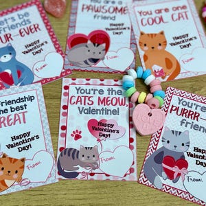 CAT VALENTINE CARDS - Classroom Valentines, Kitten Valentine Card ...