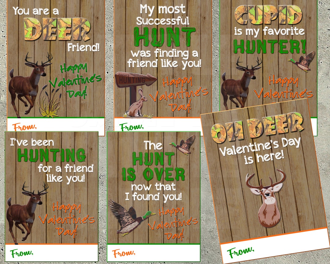 HUNTING VALENTINE CARDS, Camo Valentines, Valentines for Boys, School ...