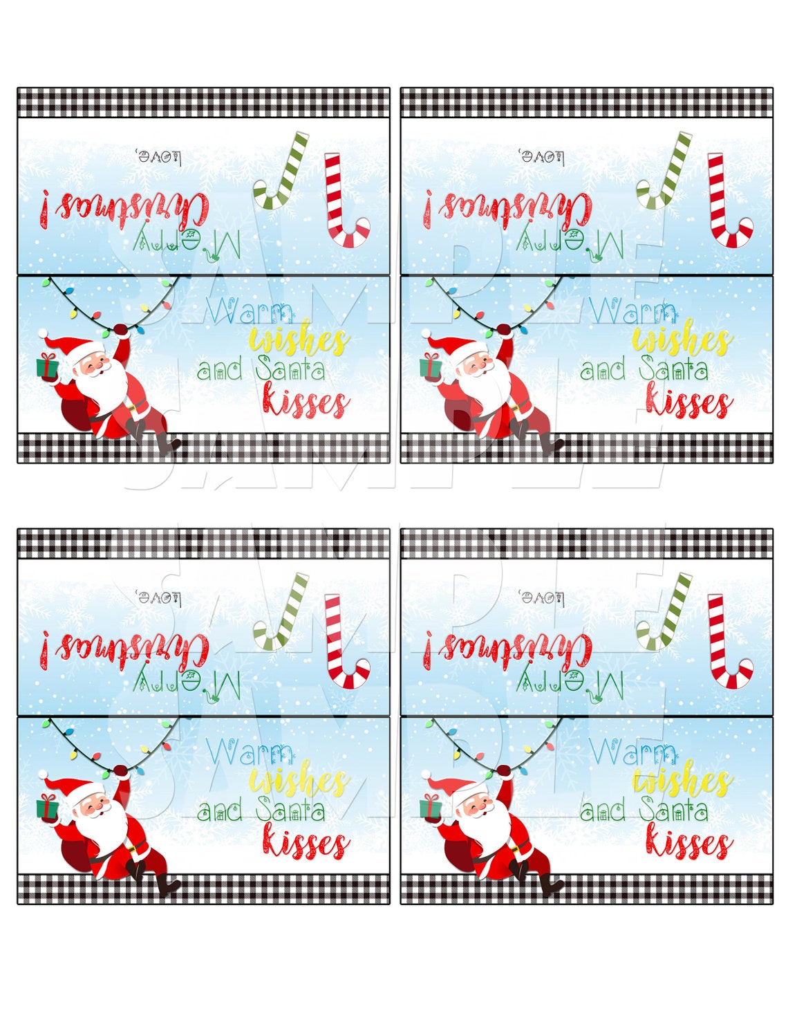 SANTA TREAT BAG Toppers, Christmas Treat Toppers, Christmas Favor Tags ...