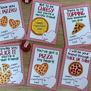 PIZZA VALENTINE CARDS - Classroom Valentines, Food Valentine Card ...