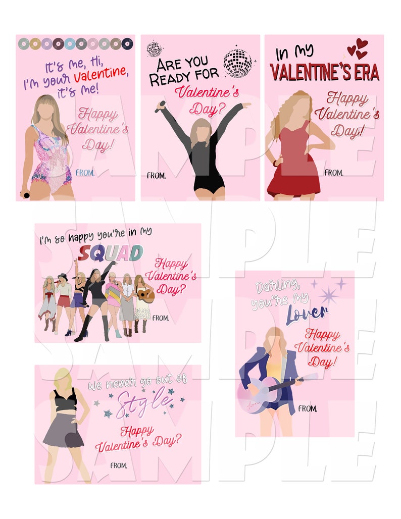 TAYLOR SWIFT VALENTINES, Swiftie Valentine Cards, Valentine's Day ...