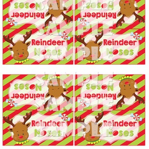 REINDEER NOSES TREAT Bag Toppers, Christmas Treat Bag Toppers, Holiday ...