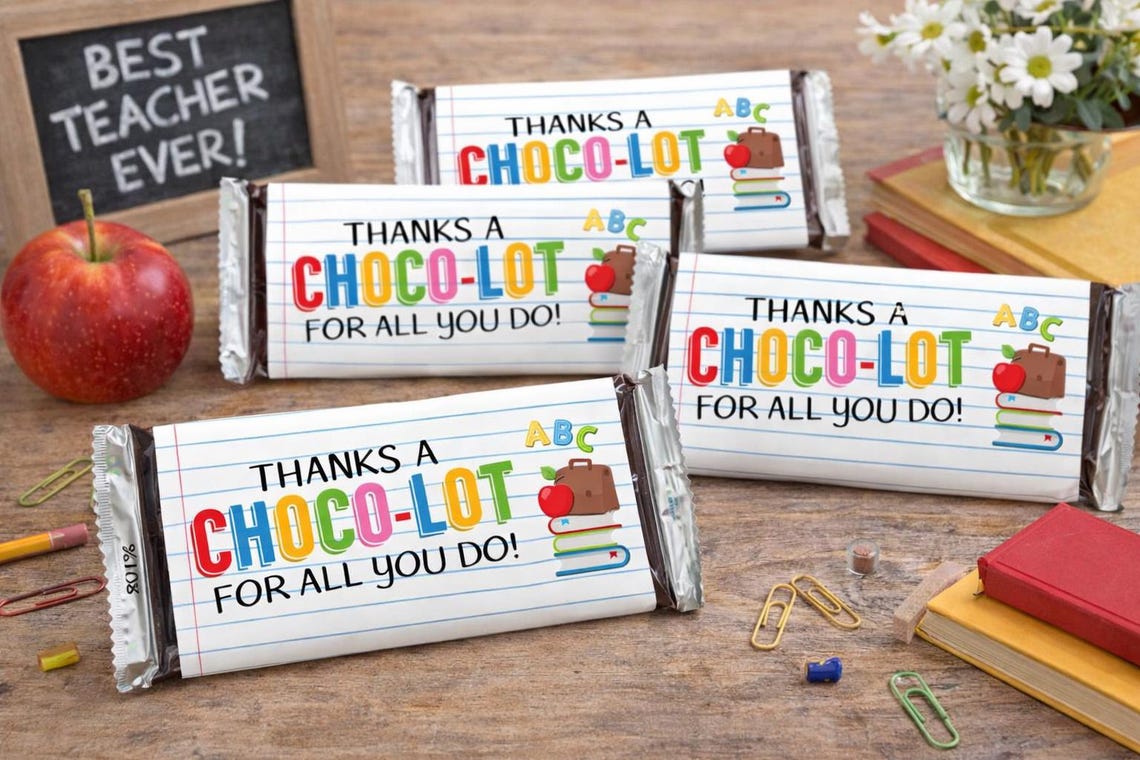 TEACHER CANDY BAR Wrappers - Thanks A Choco-lot - Teacher Appreciation ...