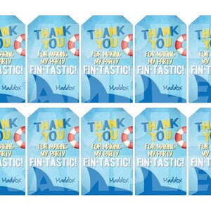 SHARK FAVOR TAGS, Shark Birthday Favor Tags, Shark Gift Tags, Treat ...