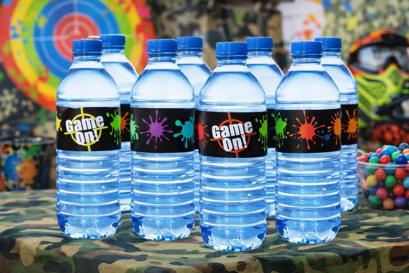 PAINTBALL WATER Bottle LABELS - Paintball Party - Paintball Birthday ...
