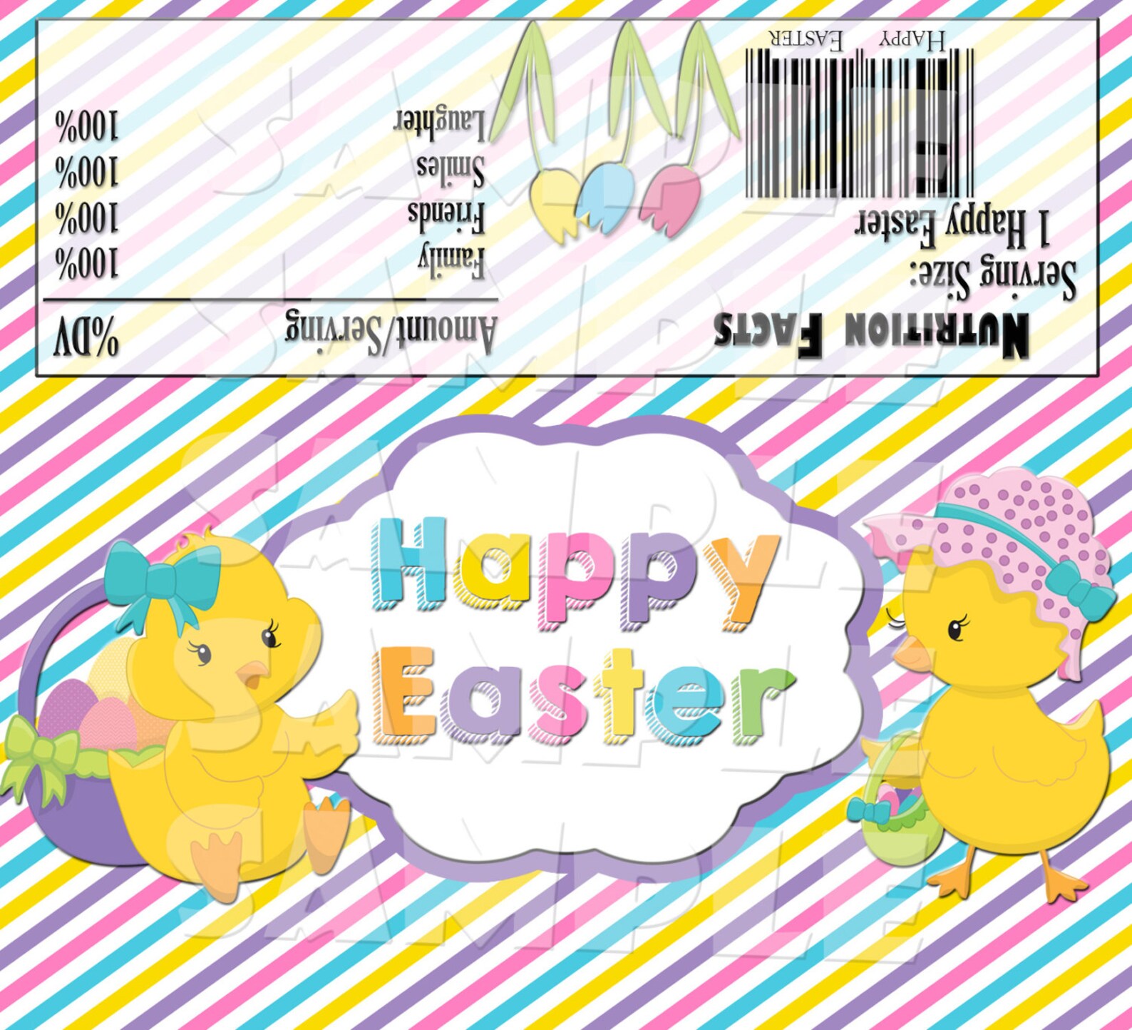 Printable EASTER CANDY BAR Wrappers - Easter Chick Candy Bar Labels ...