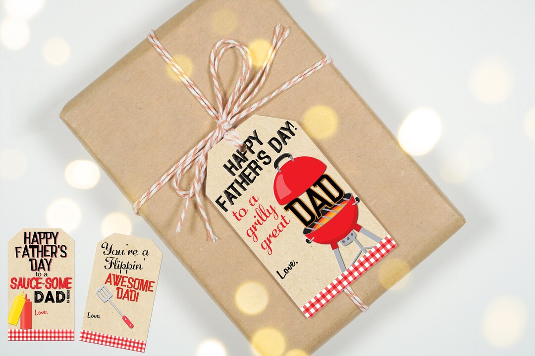 FATHER'S DAY Gift TAGS, Bbq Tags, Happy Father's Day, Grilling Tags ...