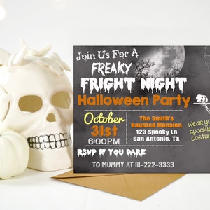 HALLOWEEN PARTY INVITATION Fright Night Invite Costume - Etsy