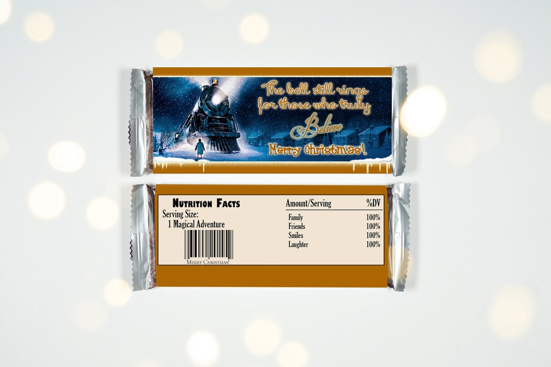 POLAR EXPRESS Candy Bar WRAPPERS - Train Candy Bar Wrappers, Diy ...
