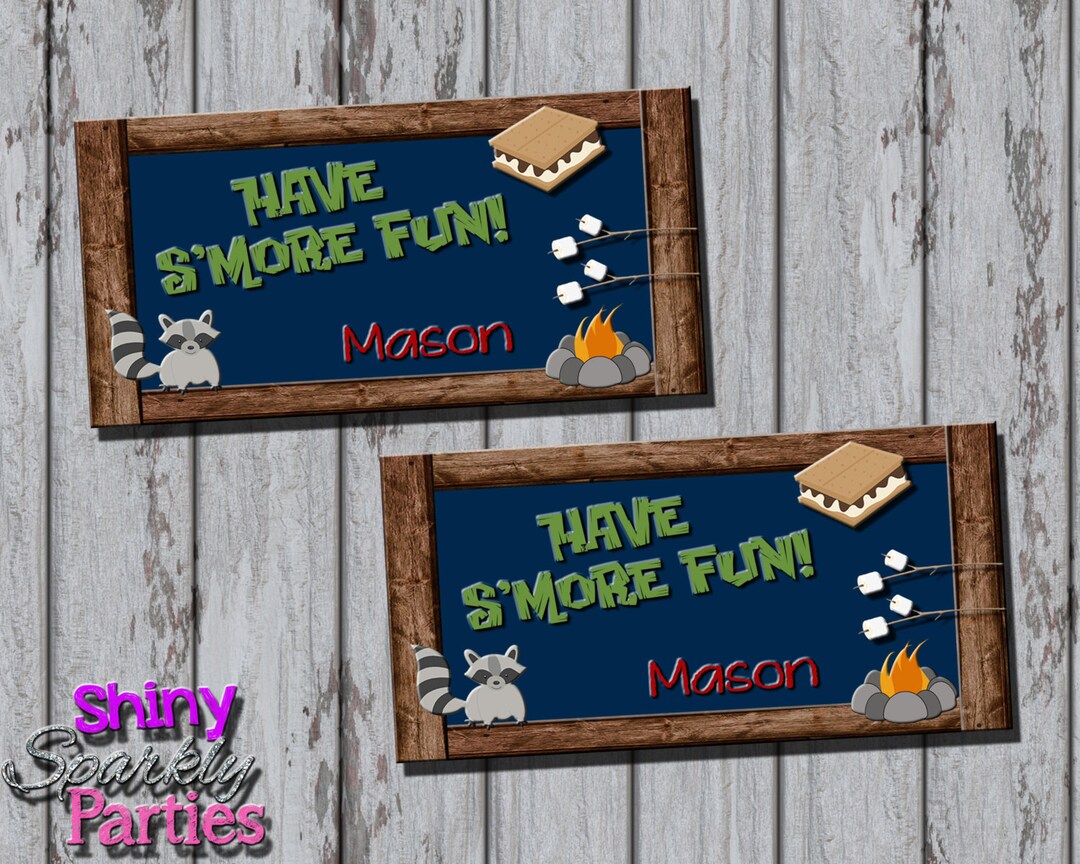 CAMPING TREAT Bag TOPPERS, Camping Party Favor Toppers, Camping Treat ...