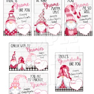 GNOME VALENTINE CARDS, Valentines for School, Gnome Valentines ...