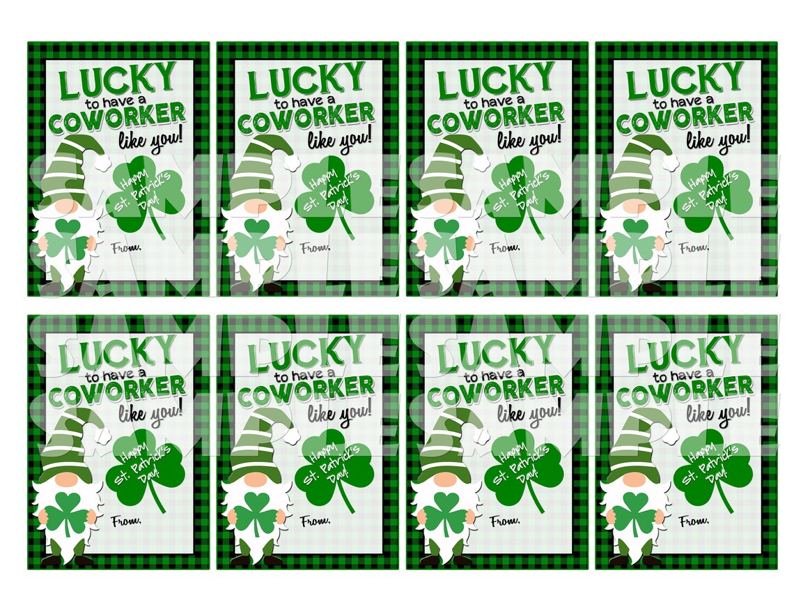 St. Patrick's Day Printable Tag Lucky to Have A Coworker | Etsy