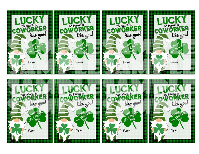 St. Patrick's Day Printable Tag Lucky to Have A Coworker | Etsy