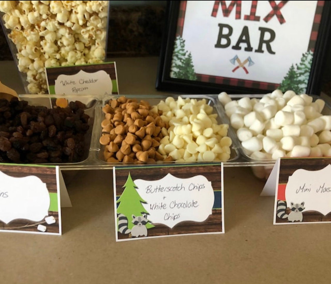 CAMPING FOOD LABELS - Camping Birthday - Camping Party - Camping Food ...