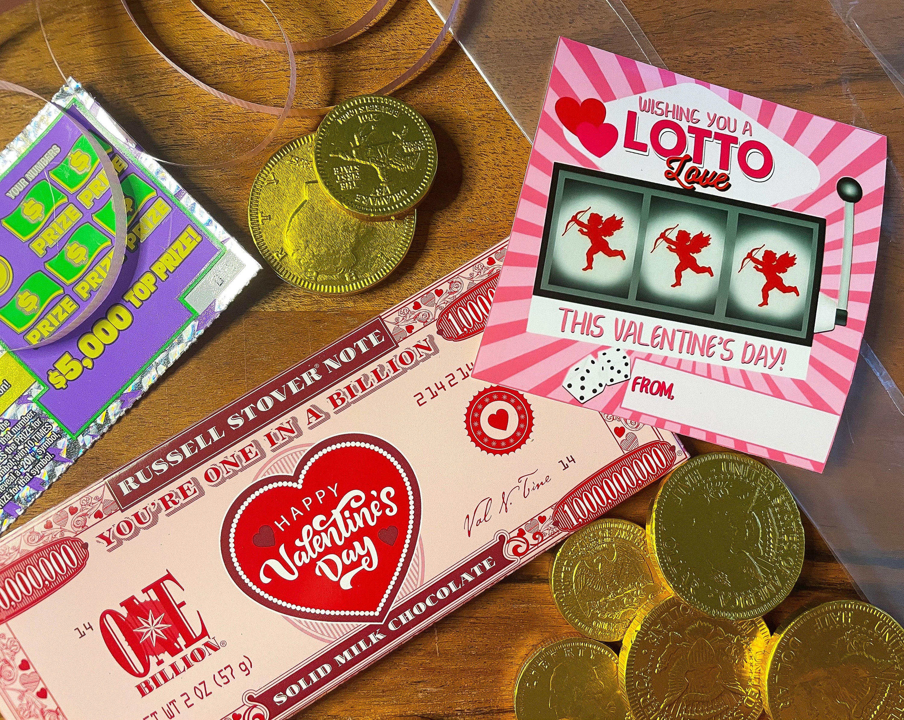 Valentine Lotto Cards, Lotto Ticket Gift Tag, Vday Gift Tags, Wishing ...