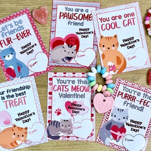 CAT VALENTINE CARDS - Classroom Valentines, Kitten Valentine Card ...