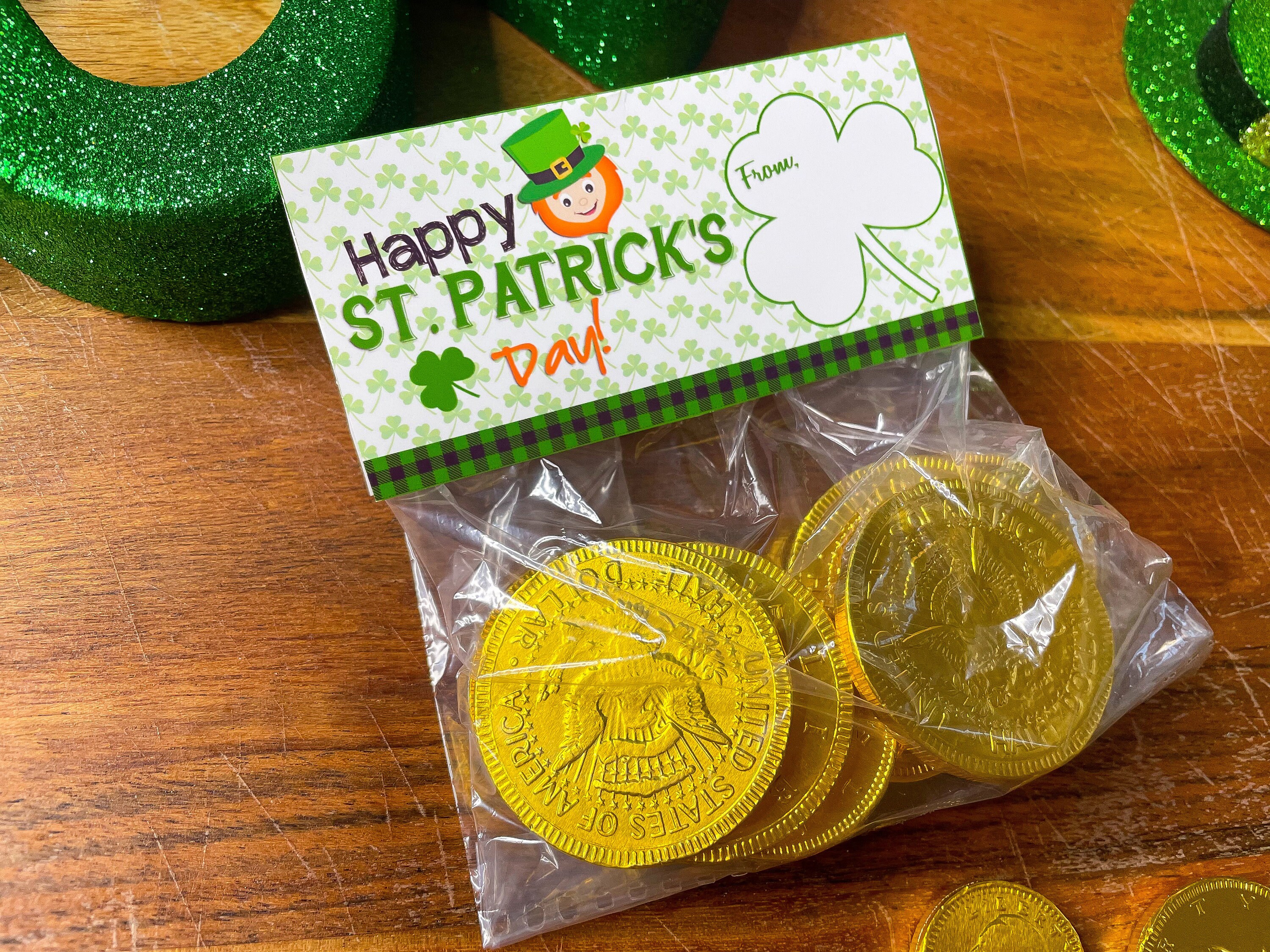 St. PATRICK'S DAY Treat Bag TOPPERS, Leprechaun Bait Tags, Pot of Gold ...