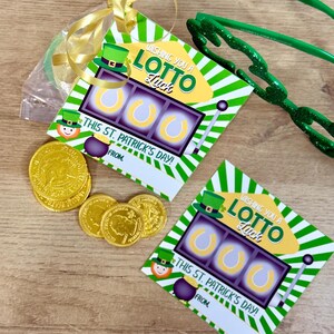 St. Patrick's Day Tags, Wishing You A Lotto Luck, Lottery Ticket Gift ...